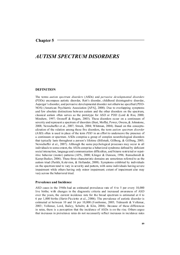 (PDF) Autism spectrum disorders
