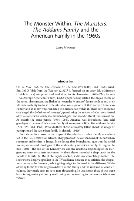 (PDF) The Monster Within: The Munsters, The Addams Family and the ...