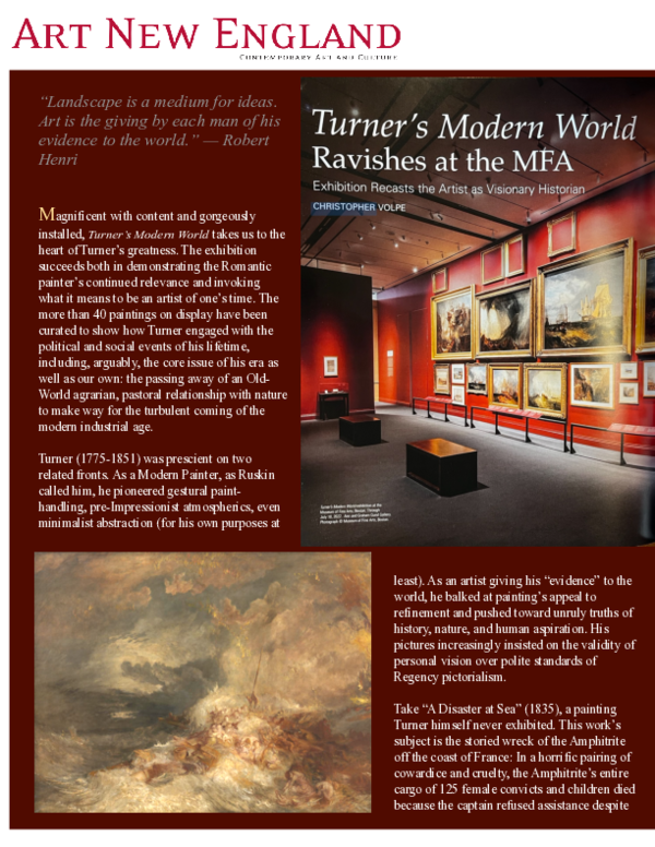 (PDF) Turner's Modern World at the MFA, Boston