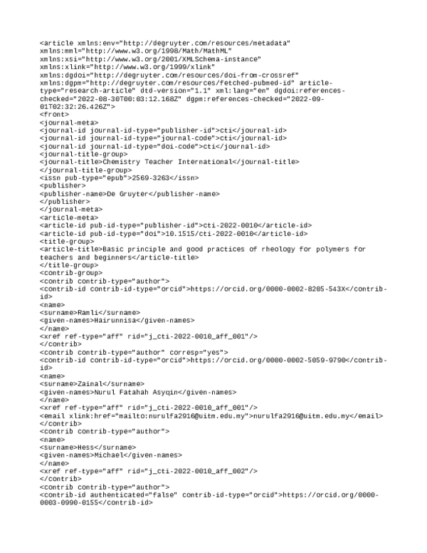 Basic principle and good practices of rheology for polymers for ...