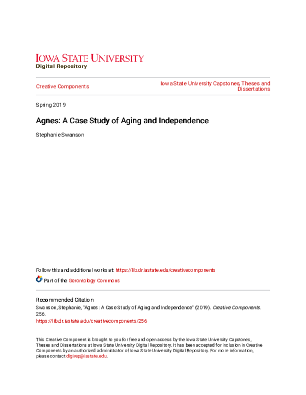 (PDF) Agnes: A Case Study of Aging and Independence