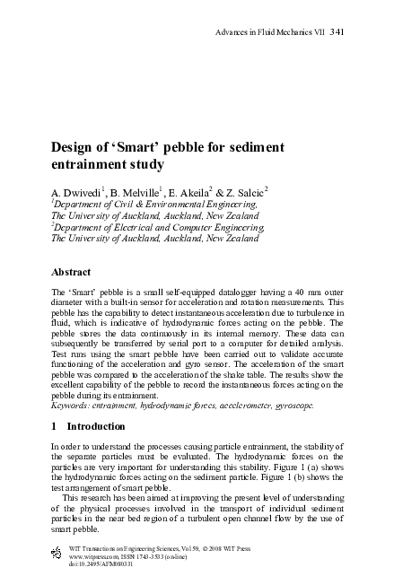 (PDF) Design of ‘Smart’ pebble for sediment entrainment study