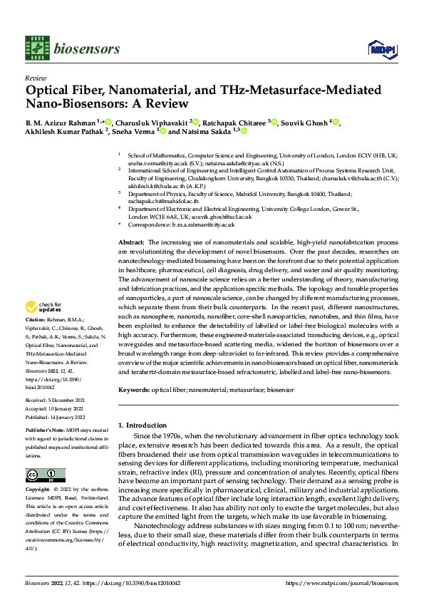 (PDF) Optical Fiber, Nanomaterial, and THz-Metasurface-Mediated Nano ...