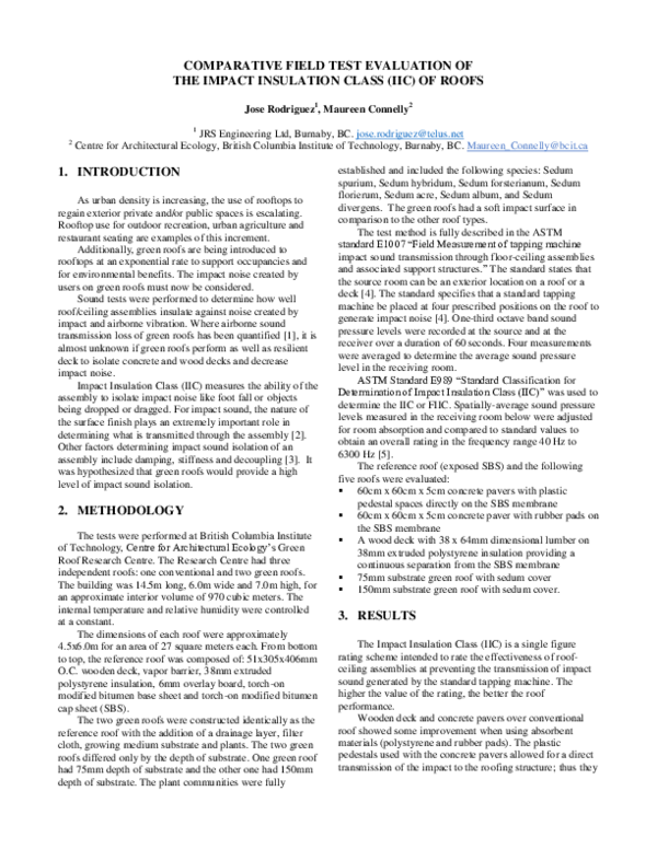 (PDF) Comparative Field Test Evaluation of the Impact Insulation Class ...
