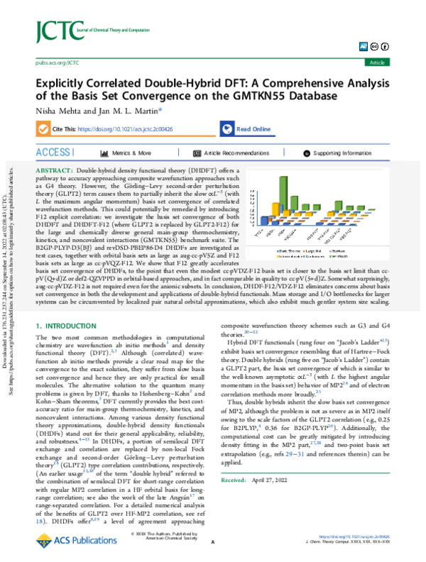 (PDF) Explicitly Correlated Double-Hybrid DFT: A Comprehensive Analysis ...