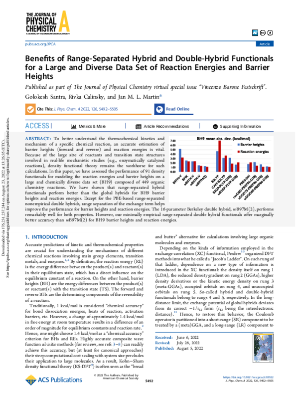 (PDF) Benefits of Range-Separated Hybrid and Double-Hybrid Functionals for a Large and Diverse ...
