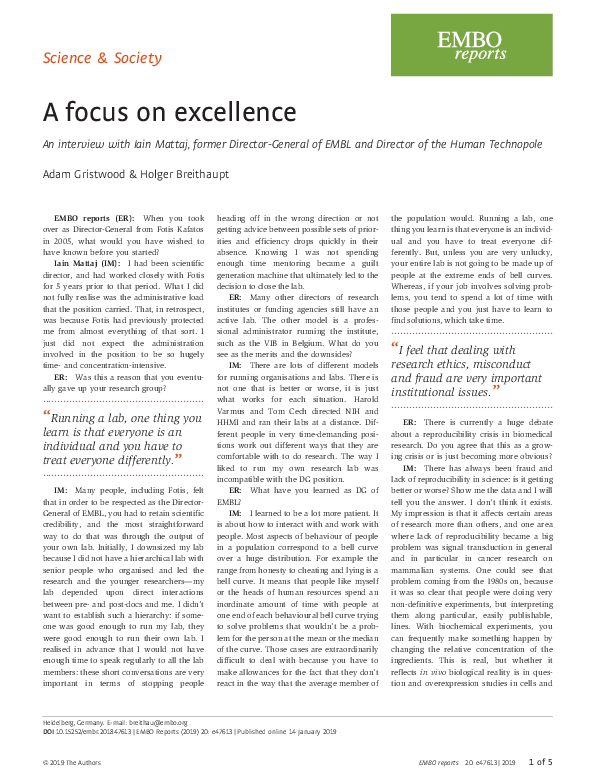 (PDF) A focus on excellence