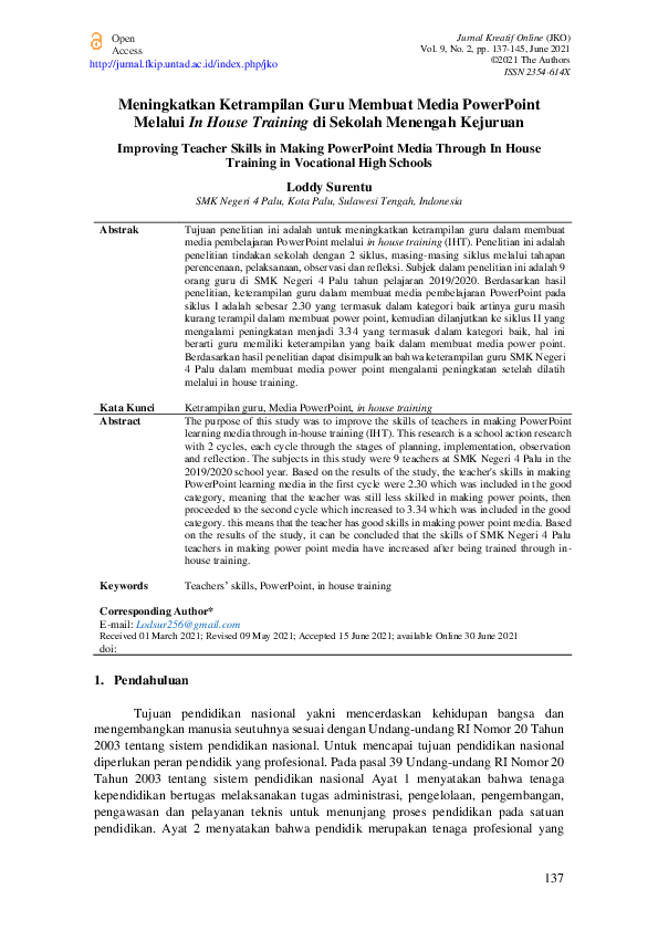 (PDF) Meningkatkan Ketrampilan Guru Membuat Media PowerPoint Melalui In ...