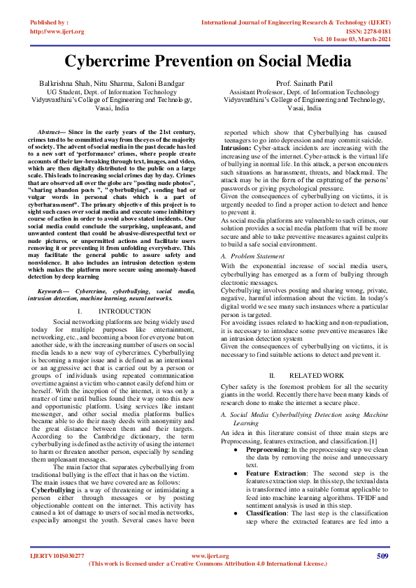 (PDF) Cybercrime Prevention on Social Media