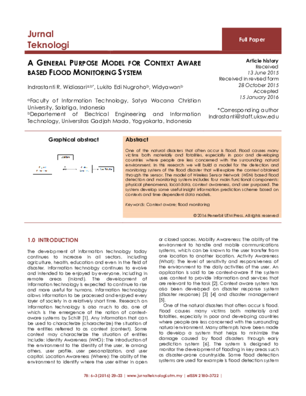 (PDF) A General Purpose Model for Context Aware Based Flood Monitoring ...