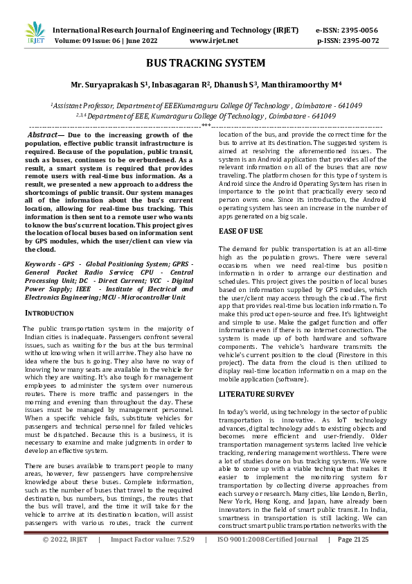(PDF) BUS TRACKING SYSTEM