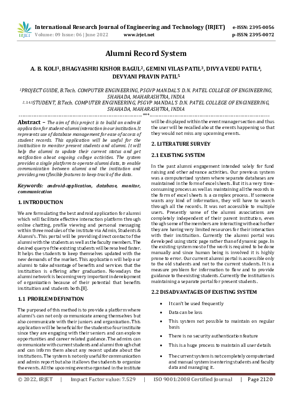 (PDF) Alumni Record System