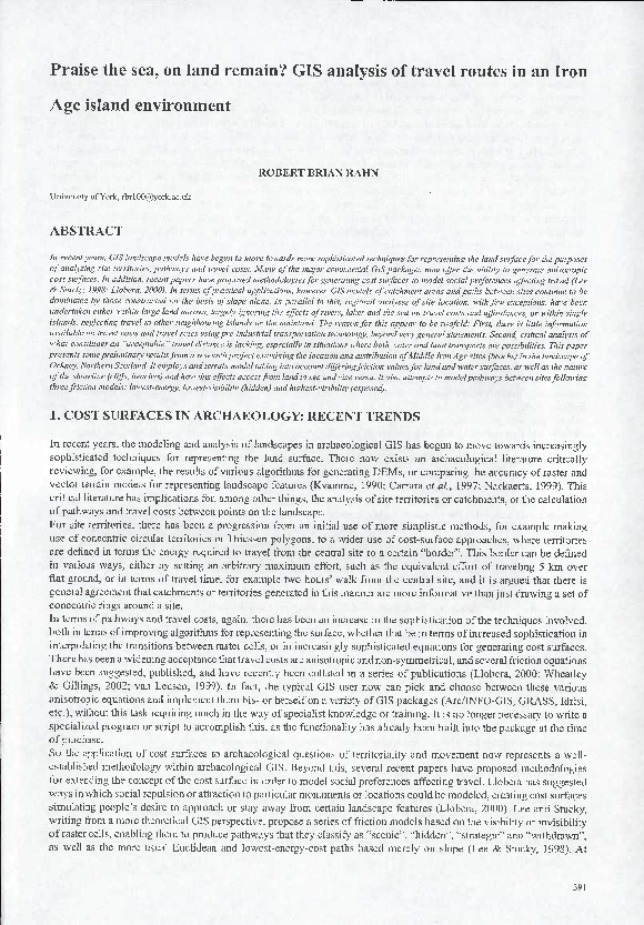 (PDF) Praise the sea, on land remain? GIS analysis of travel routes in ...