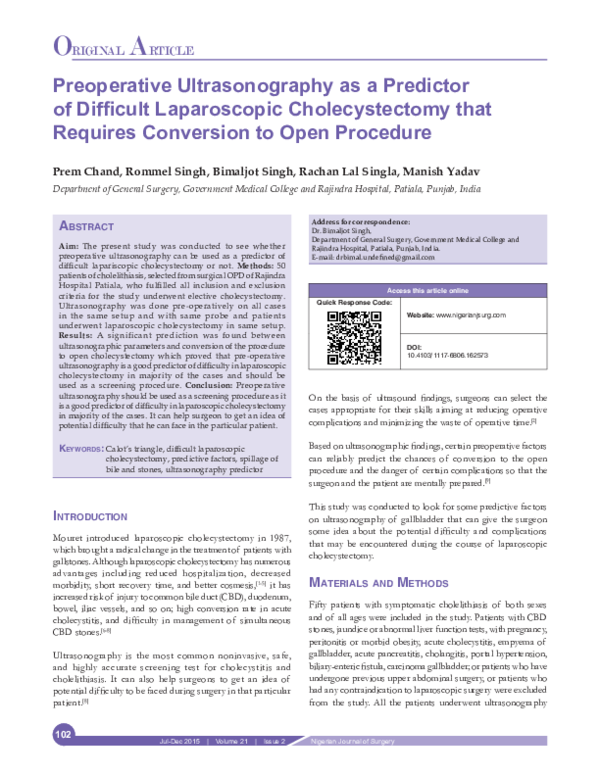 (PDF) Preoperative ultrasonography as a predictor of difficult ...