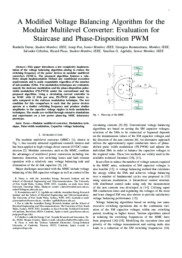 (PDF) 1A Modified Voltage Balancing Algorithm for the Modular ...