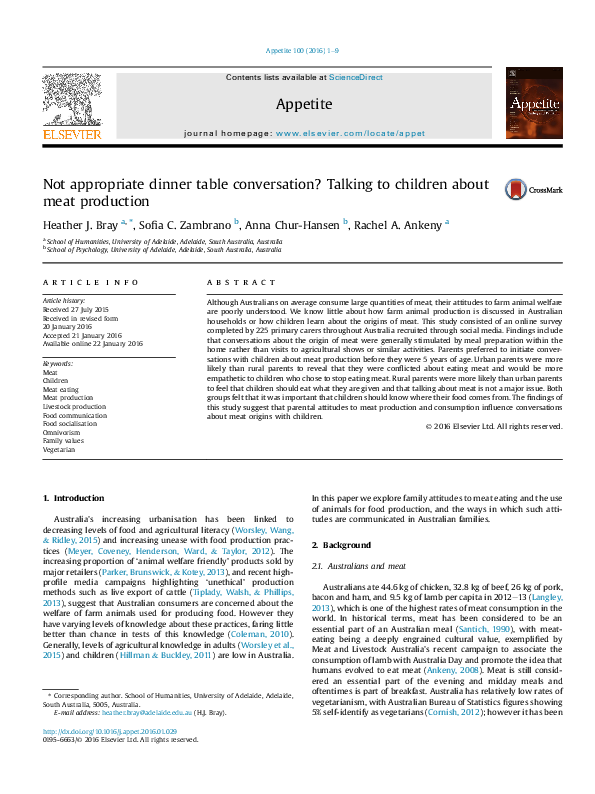 (PDF) Not appropriate dinner table conversation? Talking to children ...