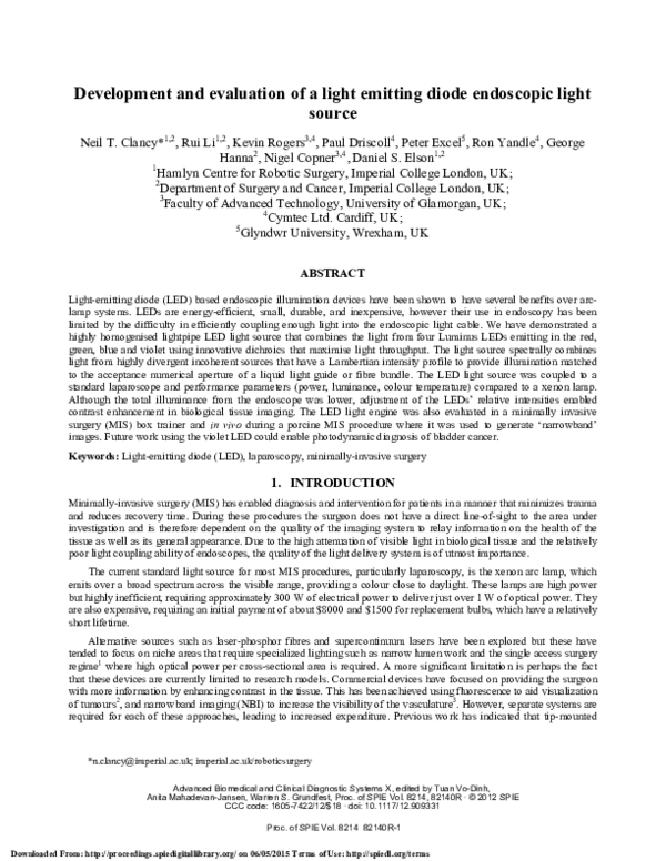 (PDF) Development and evaluation of a light-emitting diode endoscopic ...