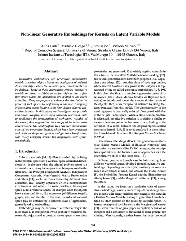 (PDF) Non-linear generative embeddings for kernels on latent variable models