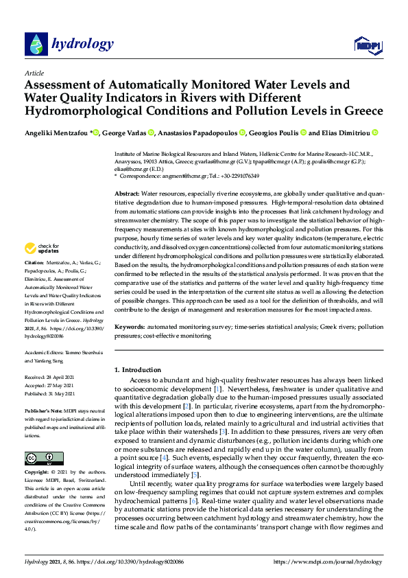 (PDF) Assessment of Automatically Monitored Water Levels and Water ...