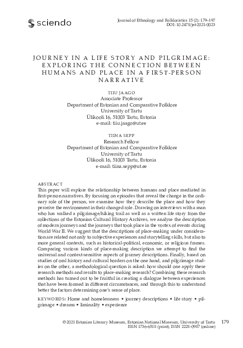 (PDF) Journey in a Life Story and Pilgrimage: Exploring the Connection ...