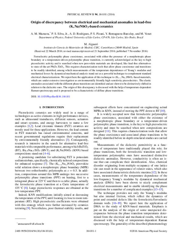 (PDF) Origin of discrepancy between electrical and mechanical anomalies ...