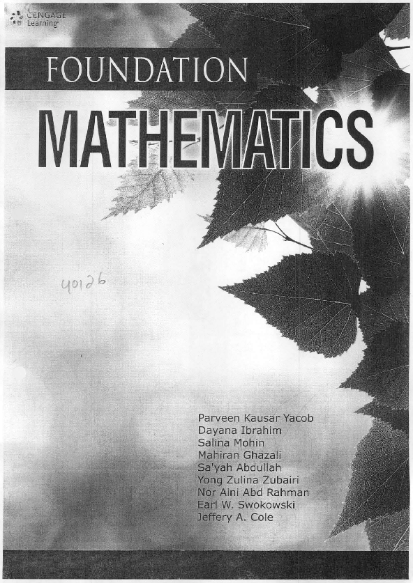 (PDF) Foundation mathematics