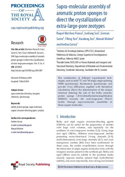 (PDF) Supra-molecular assembly of aromatic proton sponges to direct the ...