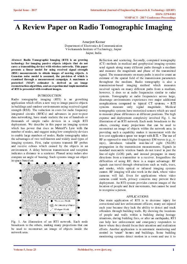 (PDF) A Review Paper on Radio Tomographic Imaging | Amarjeet kumar ...