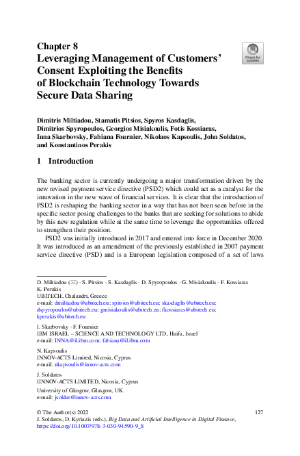 Pdf Leveraging Management Of Customers Consent Exploiting The Benefits Of Blockchain