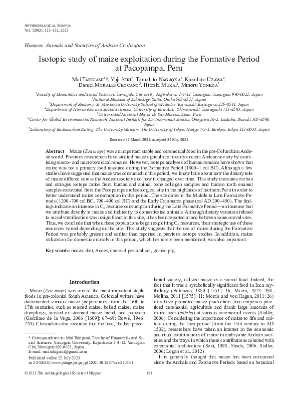 (PDF) Isotopic study of maize exploitation during the Formative Period ...