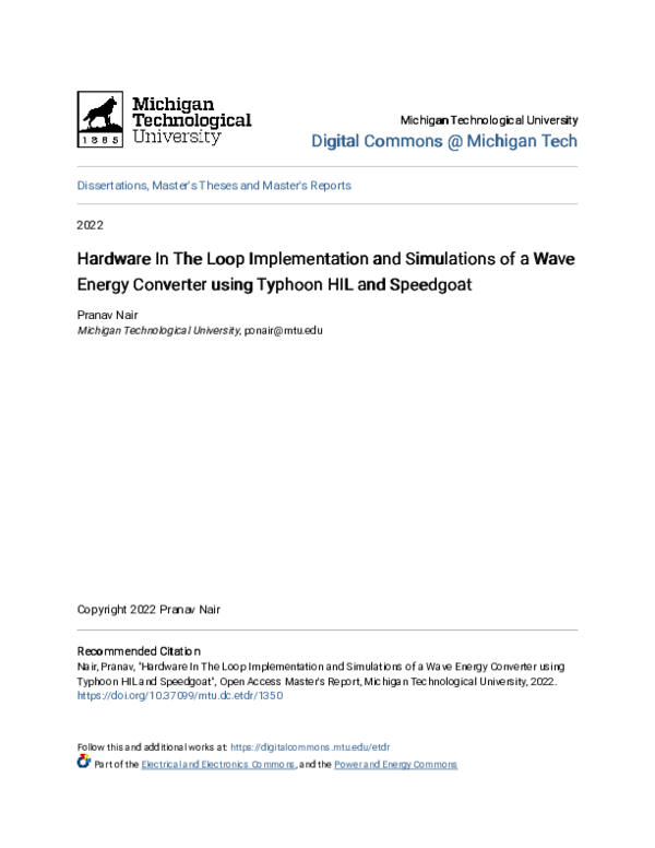 (PDF) Hardware In The Loop Implementation and Simulations of a Wave Energy Converter using ...