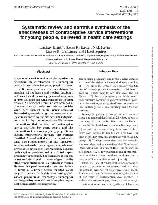 (PDF) Systematic review and narrative synthesis of the effectiveness of ...
