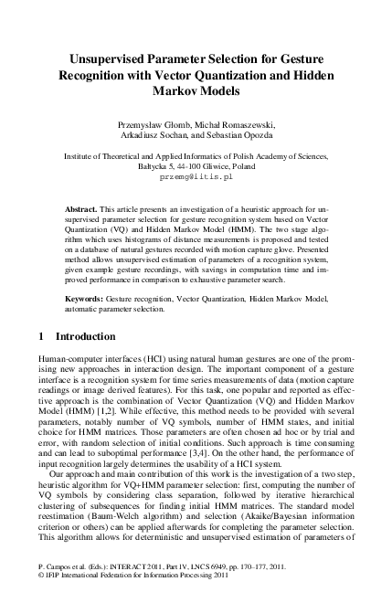Pdf Unsupervised Parameter Selection For Gesture Recognition With Vector Quantization And 6111