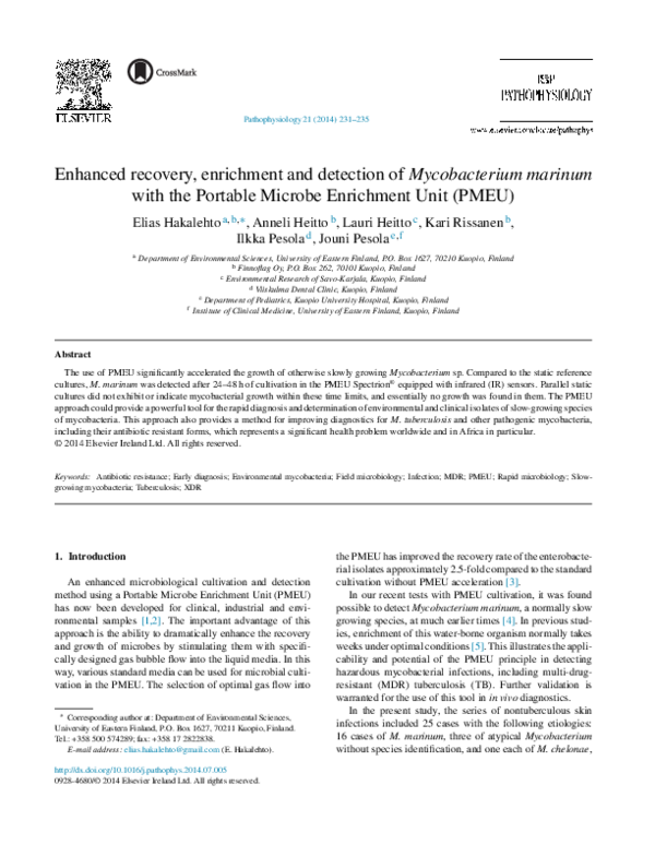 (PDF) Enhanced recovery, enrichment and detection of Mycobacterium ...