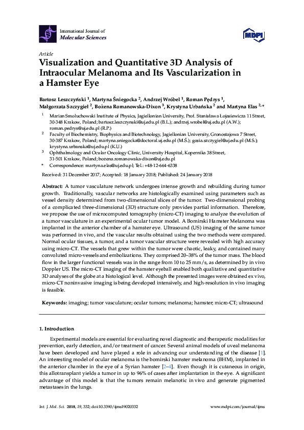 (PDF) Visualization and Quantitative 3D Analysis of Intraocular ...