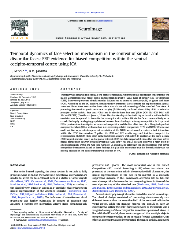 (PDF) Temporal dynamics of face selection mechanism in the context of ...