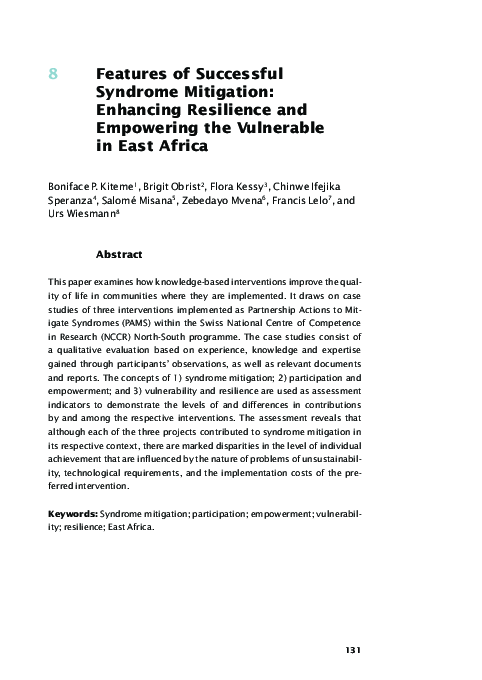 (PDF) Features of successful syndrome mitigation: Enhancing resilience ...