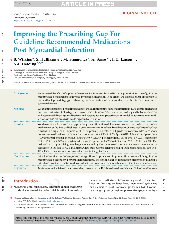 (PDF) Improving the Prescribing Gap For Guideline Recommended ...