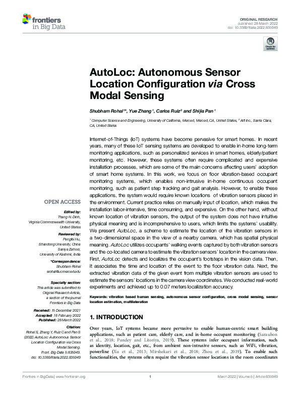 (PDF) AutoLoc: Smart Vibration Sensor Placement
