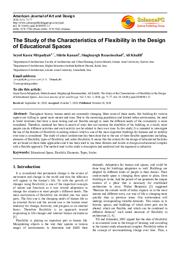 (PDF) The Study of the Characteristics of Flexibility in the Design of ...