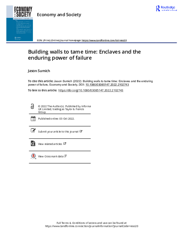 (PDF) Building walls to tame time: Enclaves and the enduring power of ...
