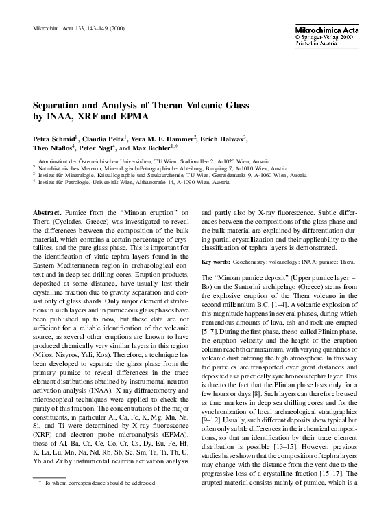 (PDF) Separation and Analysis of Theran Volcanic Glass by INAA, XRF and ...