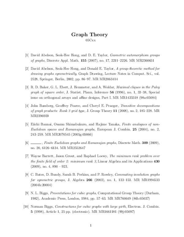 (PDF) Graph theory I (PDF) Graph theory I