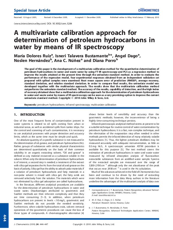 (PDF) A multivariate calibration approach for determination of petroleum hydrocarbons in water ...