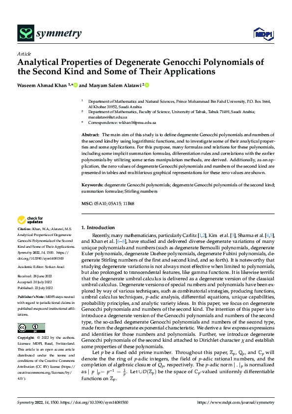 Pdf Analytical Properties Of Degenerate Genocchi Polynomials Of The Second Kind And Some Of