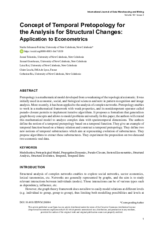 (PDF) Concept of Temporal Pretopology for the Analysis for Structural ...