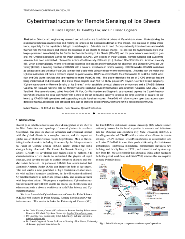 (PDF) Cyberinfrastructure for Remote Sensing of Ice Sheets