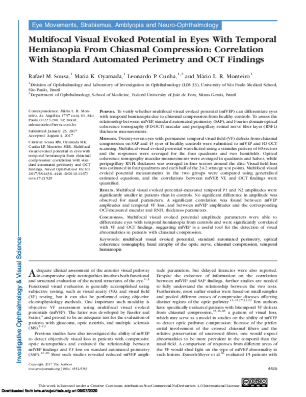 (PDF) Multifocal Visual Evoked Potential in Eyes With Temporal ...