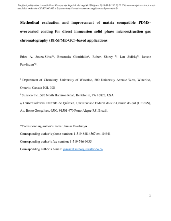 (PDF) Methodical evaluation and improvement of matrix compatible PDMS ...