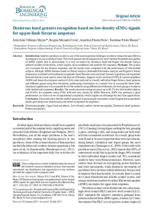 (PDF) Dexterous hand gestures recognition based on low-density sEMG ...